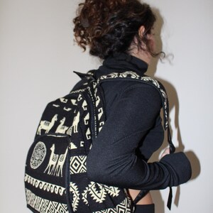 Handmade Ecuadorian Alpaca Tribal Backpack- Black - Etsy