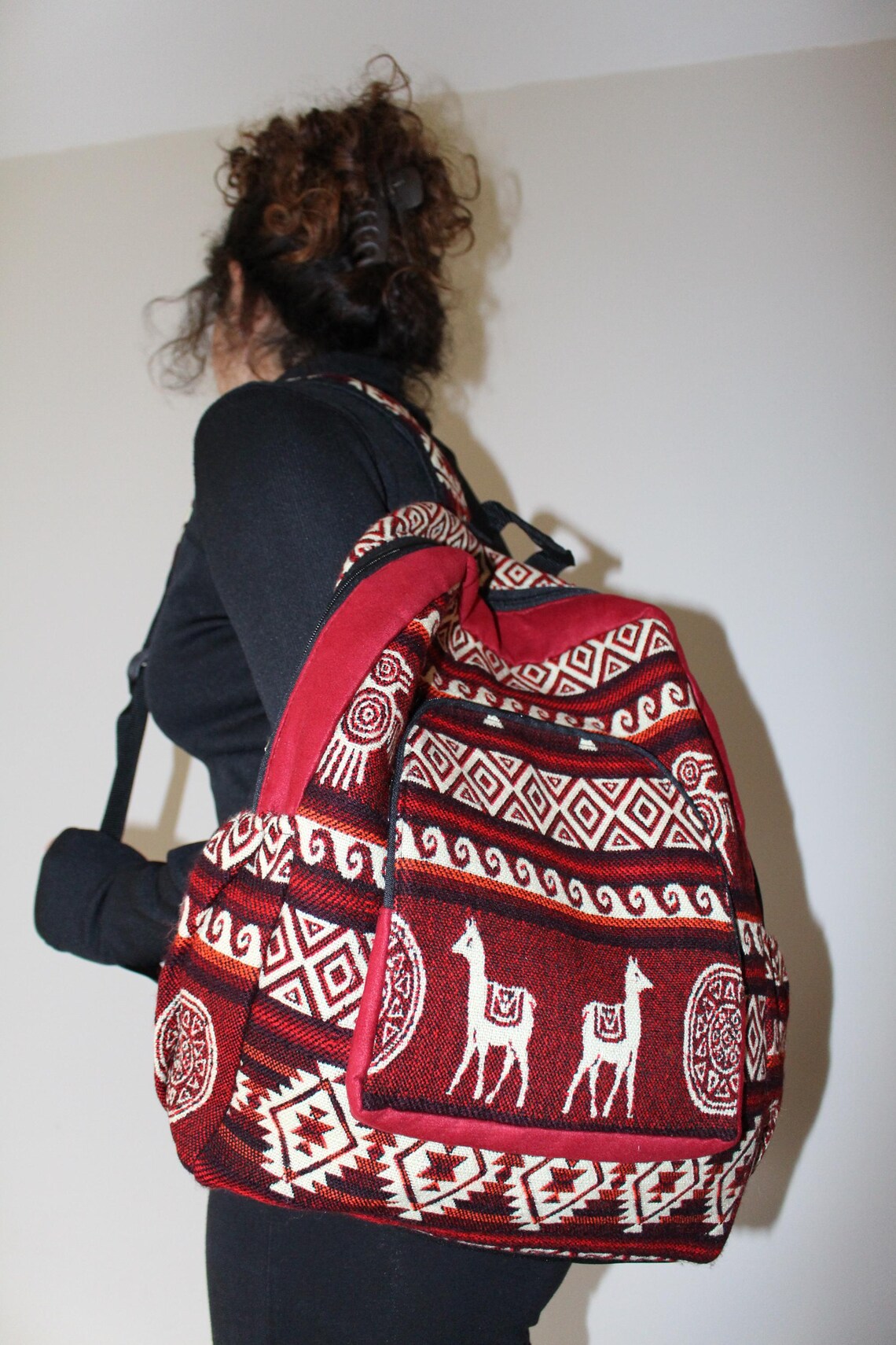 Handmade Ecuadorian Tribal Backpack- Red - Etsy