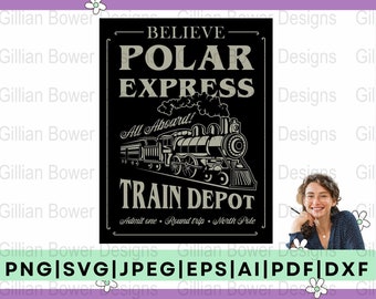Christmas Train Art PNG, Christmas Polar Express Clip Art PNG ...