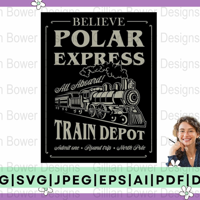 Polar Express Train Clipart - Etsy