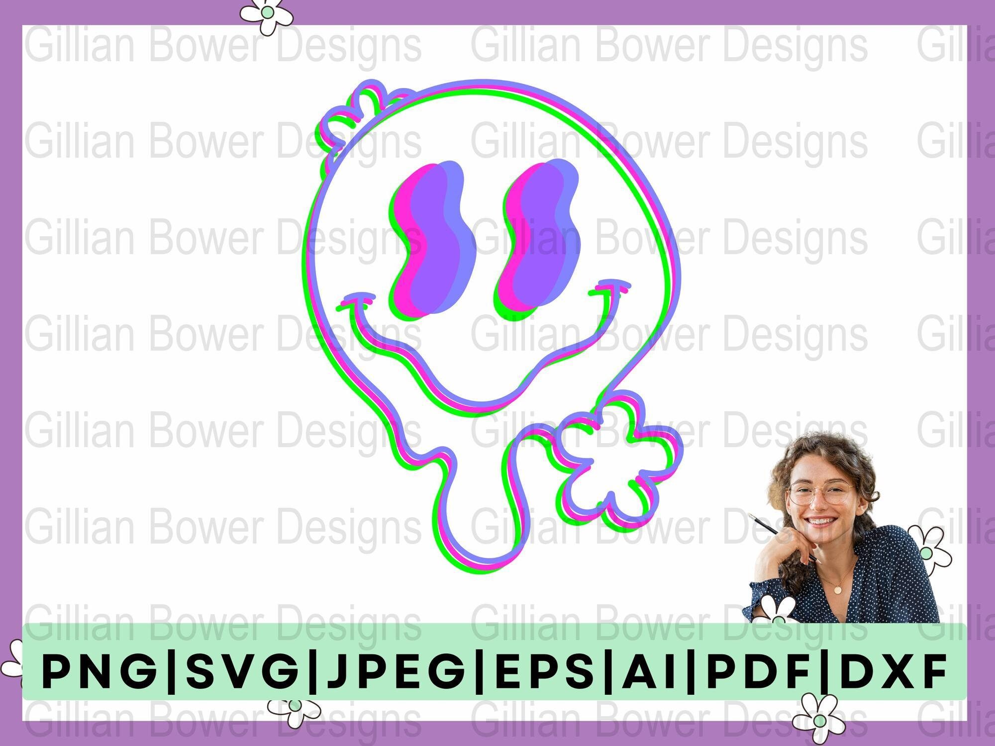 Melting Smiley Face Bubble Goth Grunge Graffiti Psychedelia Clipart ...