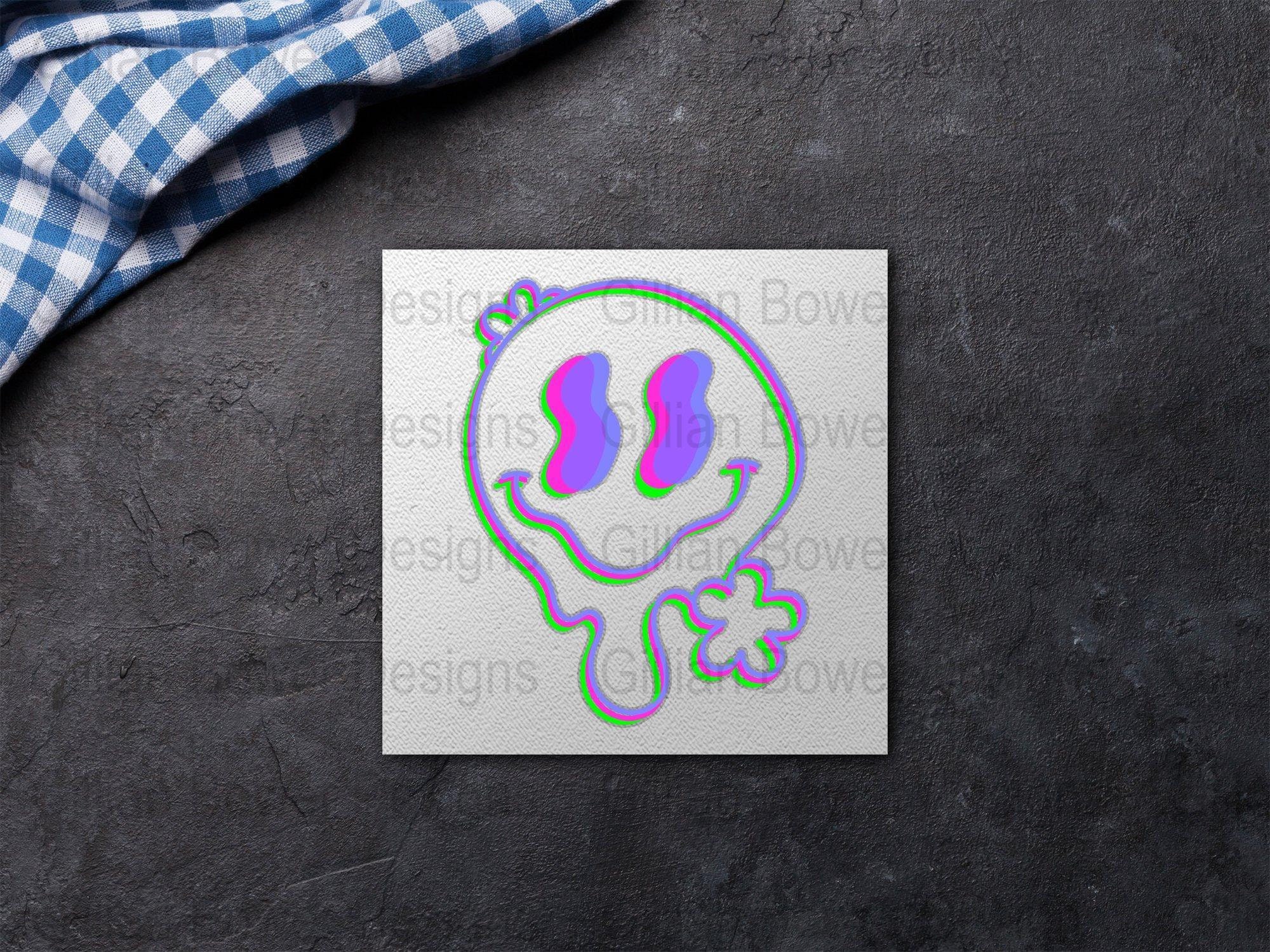 Melting Smiley Face Bubble Goth Grunge Graffiti Psychedelia Clipart ...