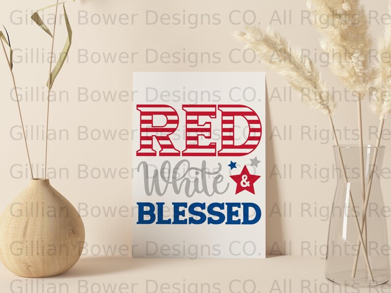 Red White and Blessed Digital Download Files - Etsy