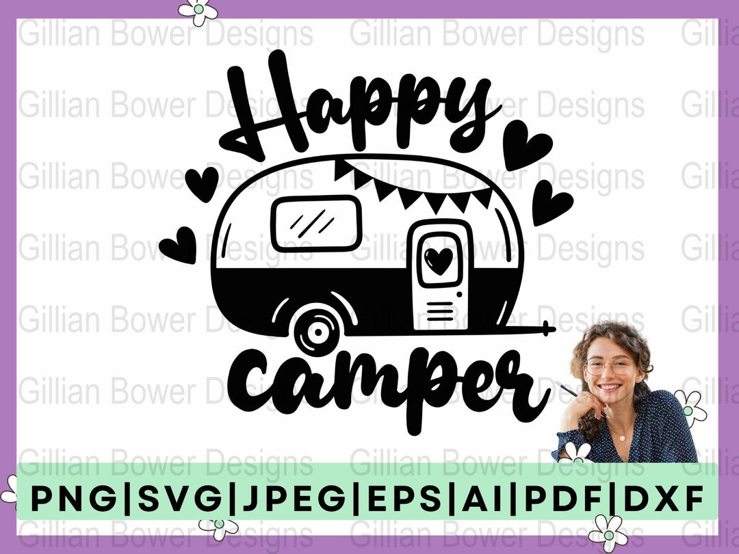 Happy Camper Clip Art - Digital Download Files - Etsy