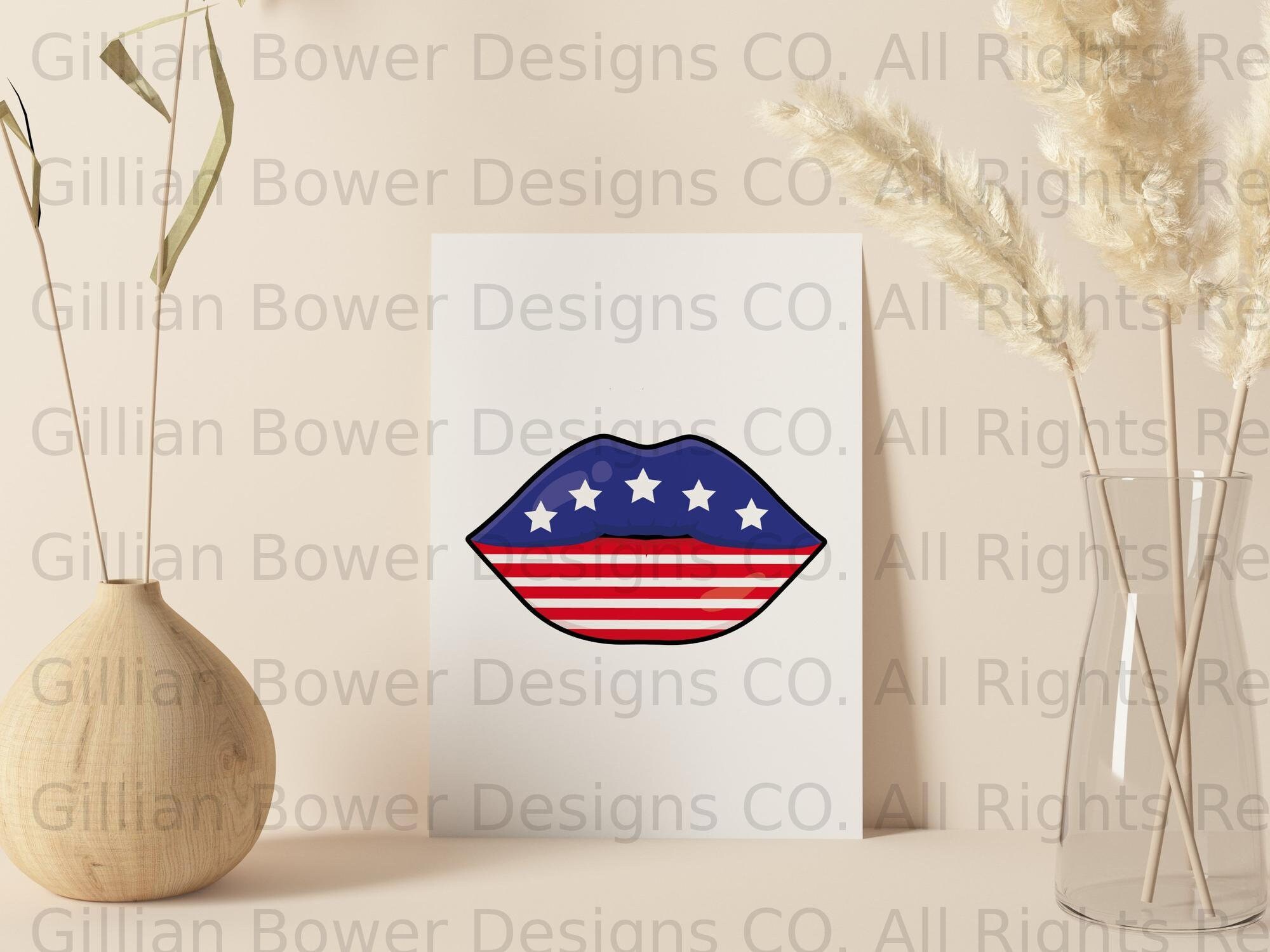 Patriotic American Lips Digital Download Files - Etsy