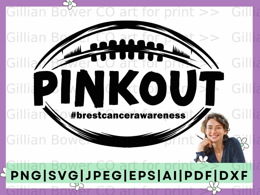 Pink Out Football Style Digital Download Files - Etsy