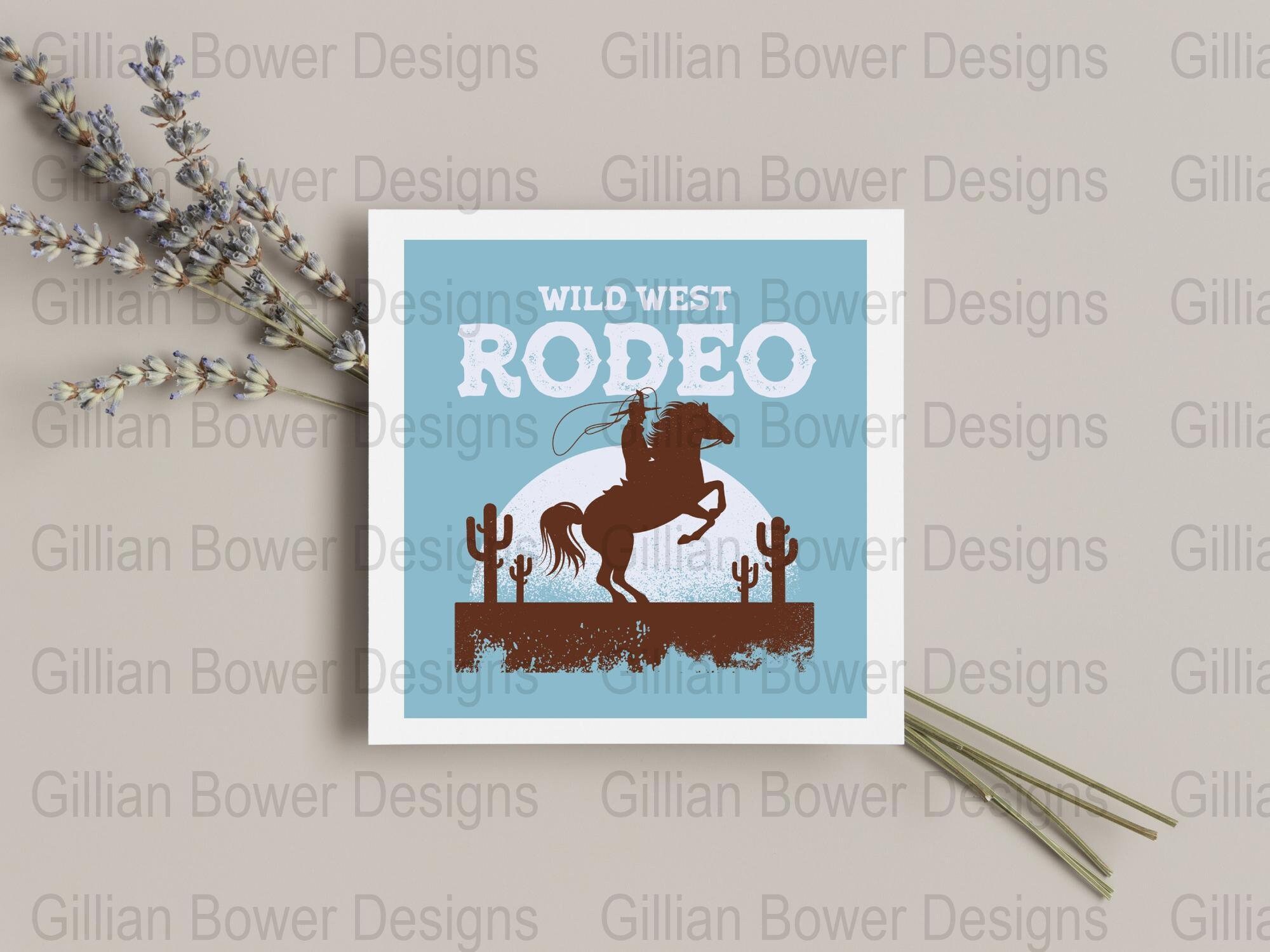 Wild Wes Rodeo Cowboy Horse Vintage Vibes Clipart Digital Download ...