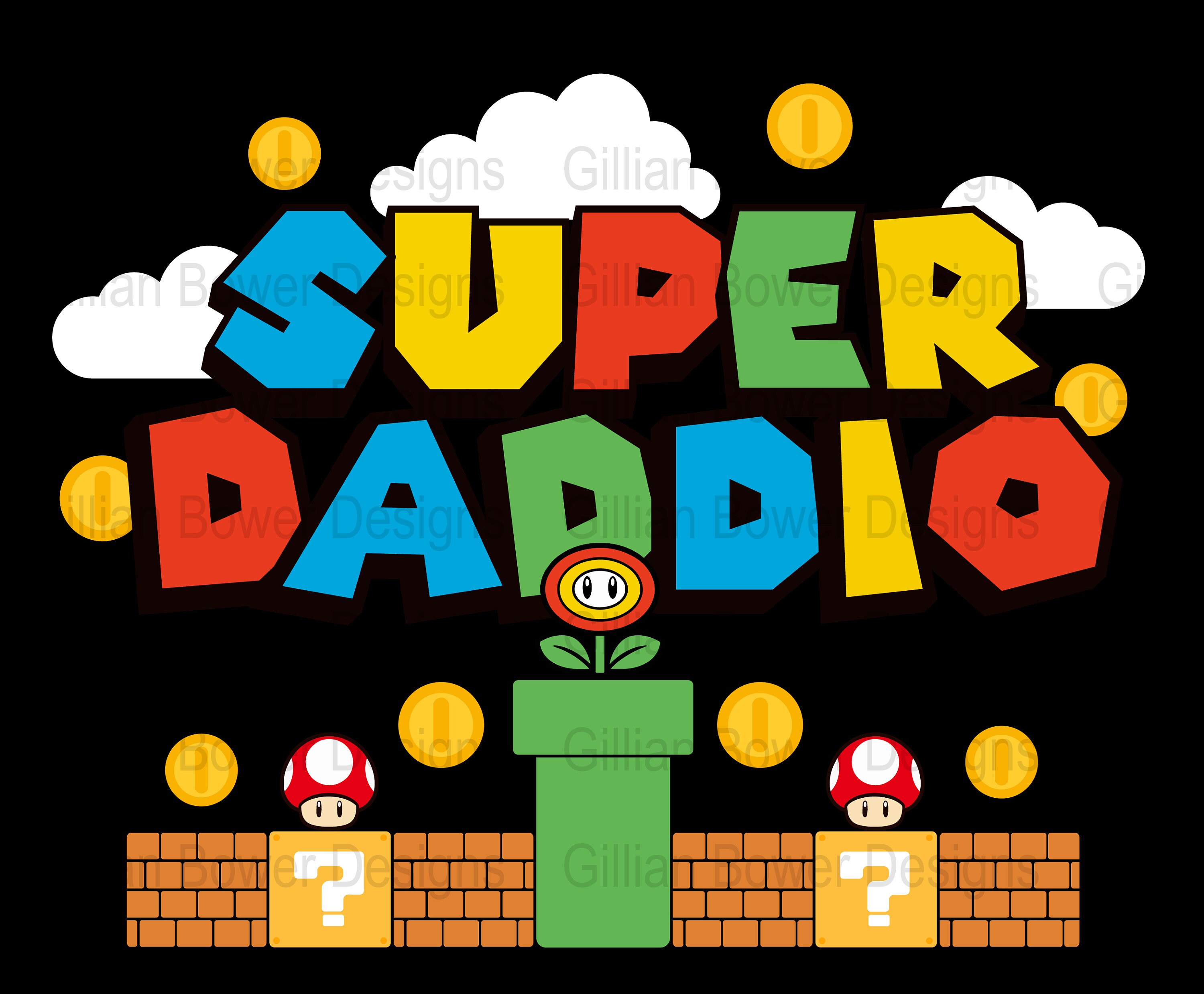 Dad Fathers Day Super Mario Clipart - Digital Download Files - Etsy