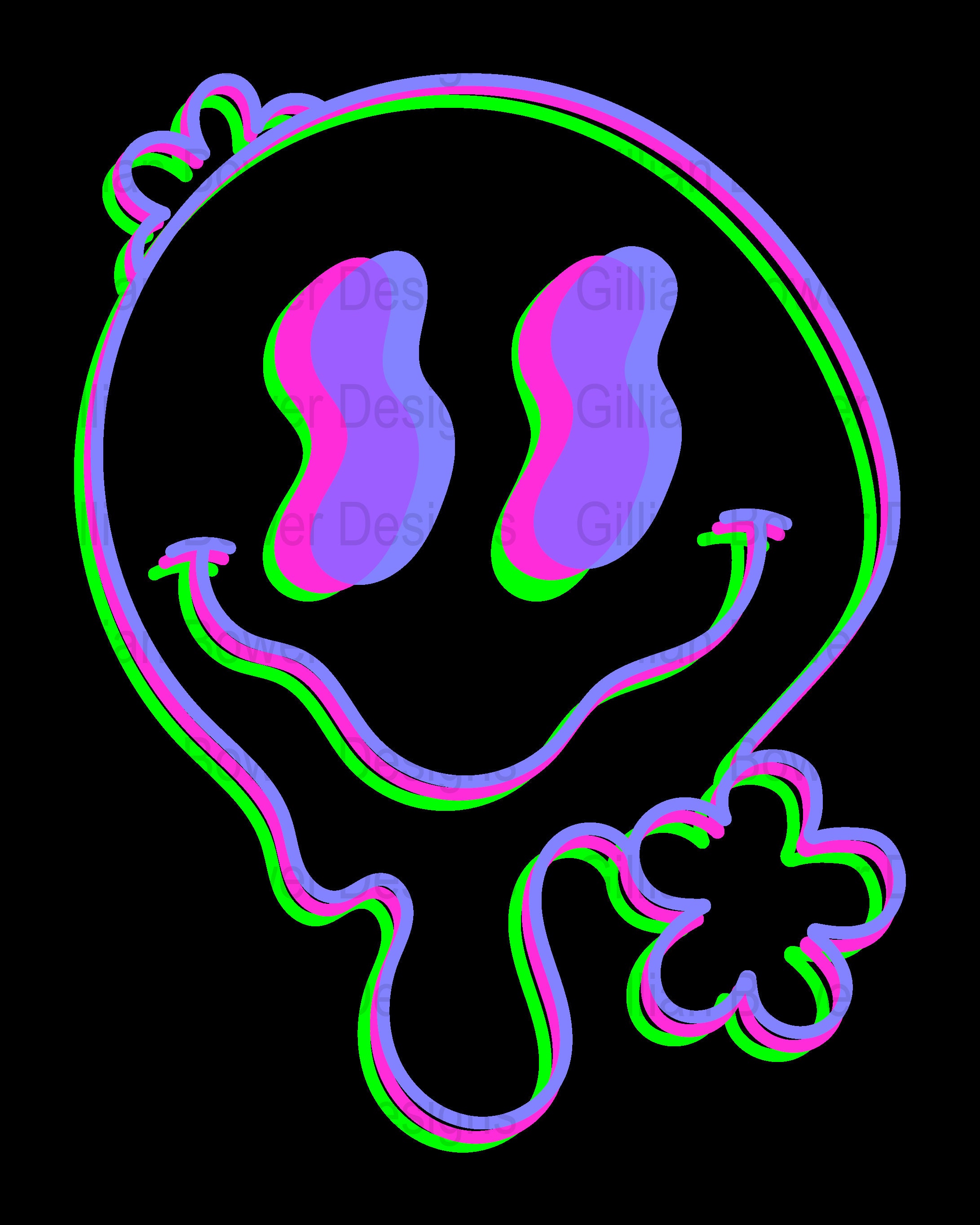 Melting Smiley Face Bubble Goth Grunge Graffiti Psychedelia Clipart ...