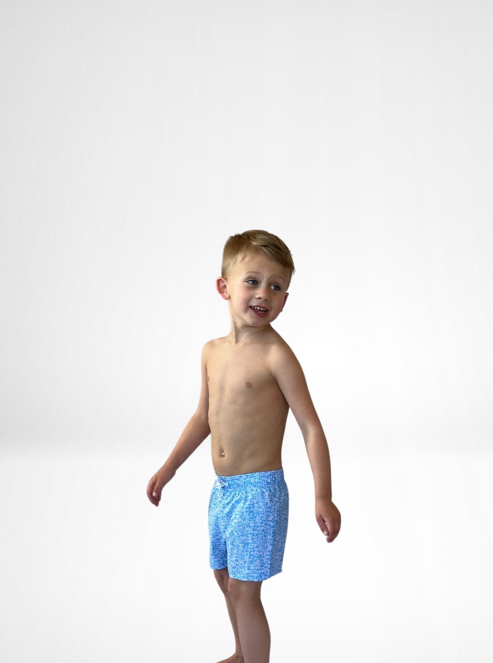 Captain & Cub Father Son Ocean Blue Speckle Matching Swimsuit - Etsy