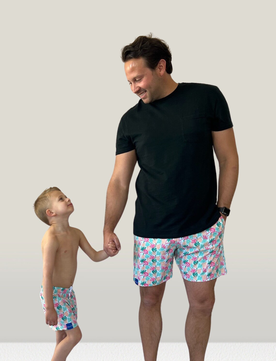 Captain & Cub Father Son Palm Springs Print Matching Swimsuits - Etsy