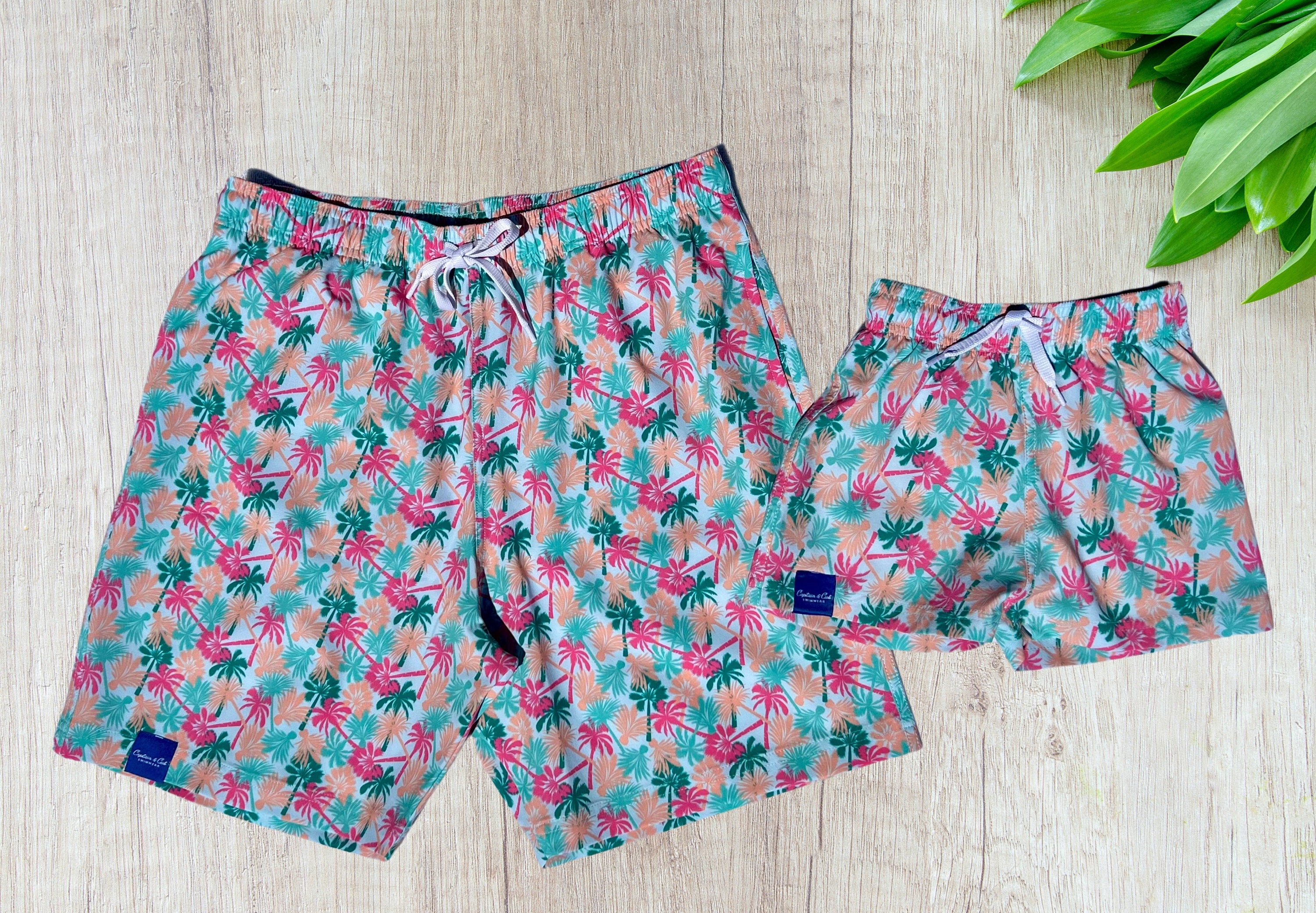 Captain & Cub Father Son Palm Springs Print Matching Swimsuits - Etsy