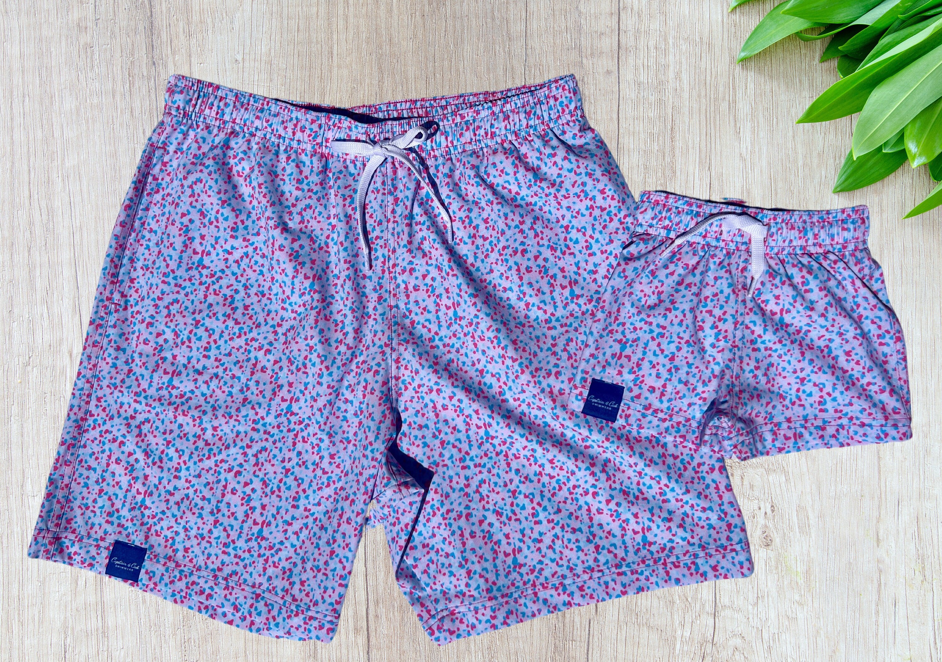 Captain & Cub Father Son Retro Speckle Matching Swimsuit - Etsy