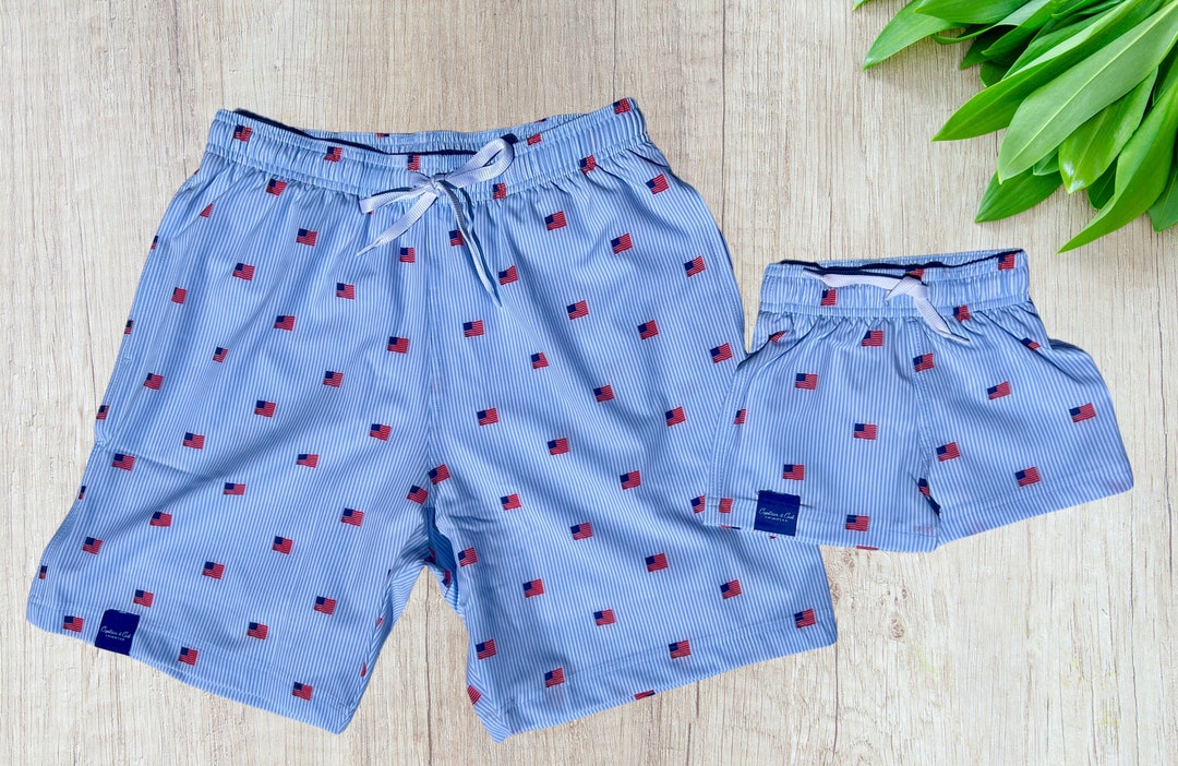Captain & Cub Father Son USA Matching Swimsuits - Etsy