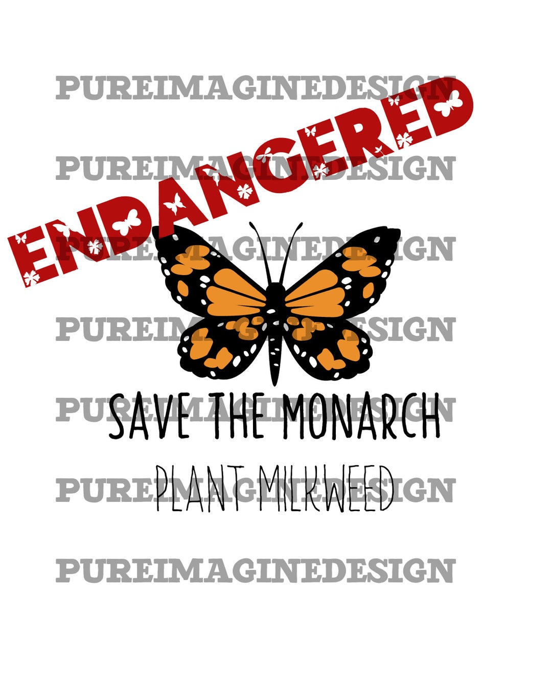Save the Monarch Butterfly SVG Endangered Wildlife Cutting Machine File ...