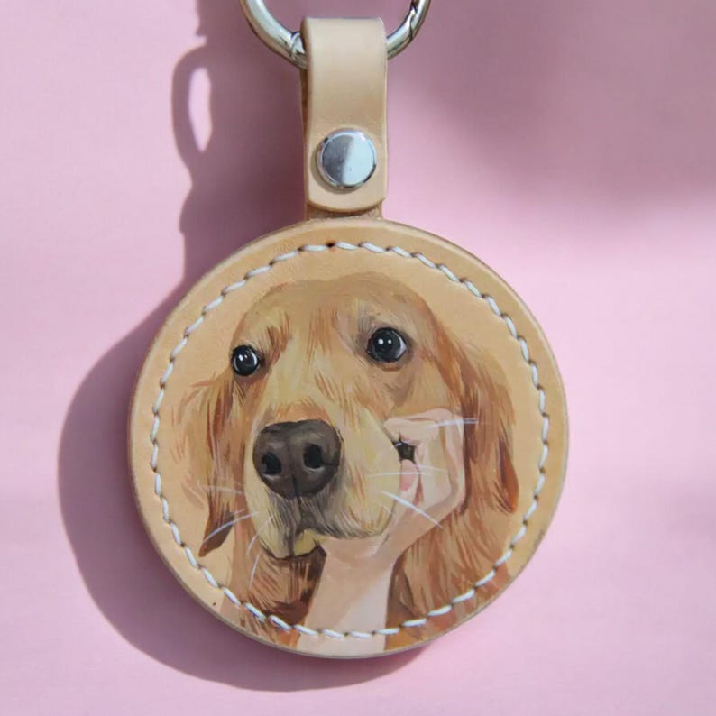 Personalized Leather Luggage Tag With Hand-painted Pet Portrait ...