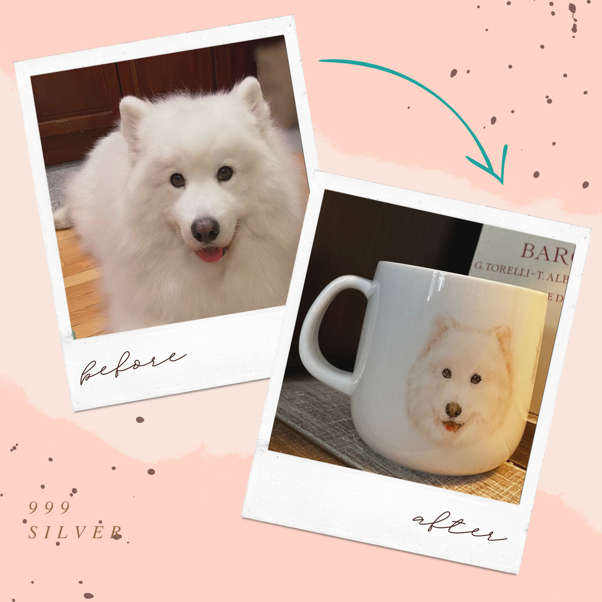 Personalized Hand-painted Pet Portrait Mug | Custom Ceramic Dog Cat ...