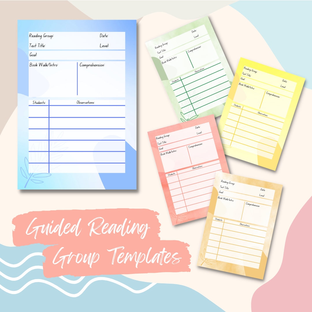 Guided Reading Groups Templates
