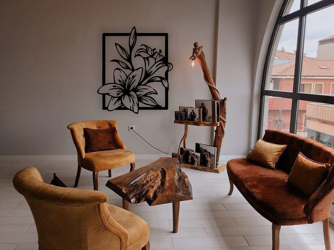 Die-cut Metal Lilly Wall Art Design, Floral Wall Décor for Lilly ...