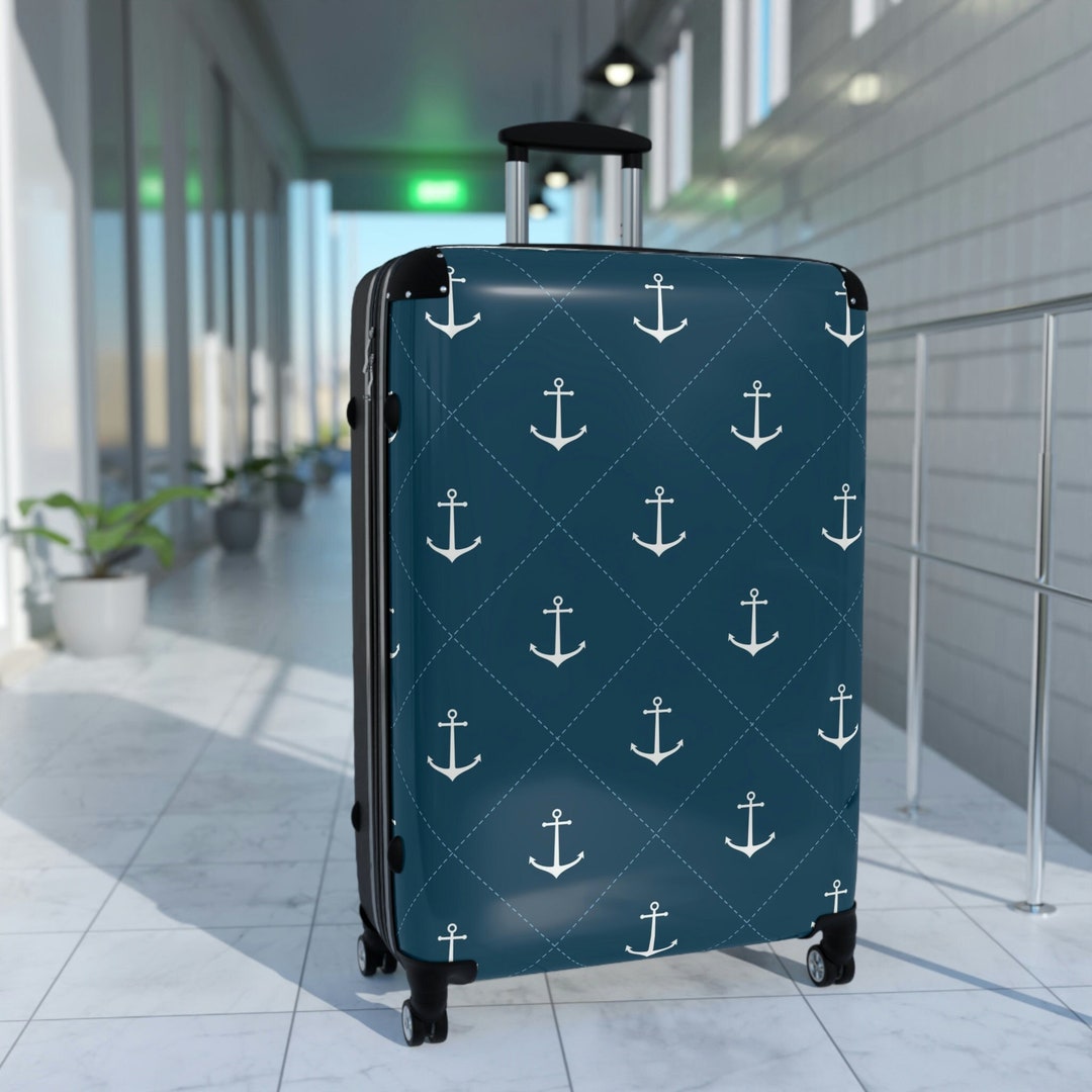 Yakor Pattern Suitcase Gift for Him, Anchor-style Hard Shell With ...