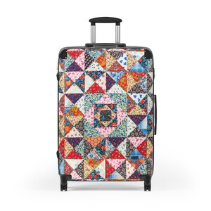 Patchwork Quilt Pattern Hard Case With Wheels for Grandma, Mom and ...