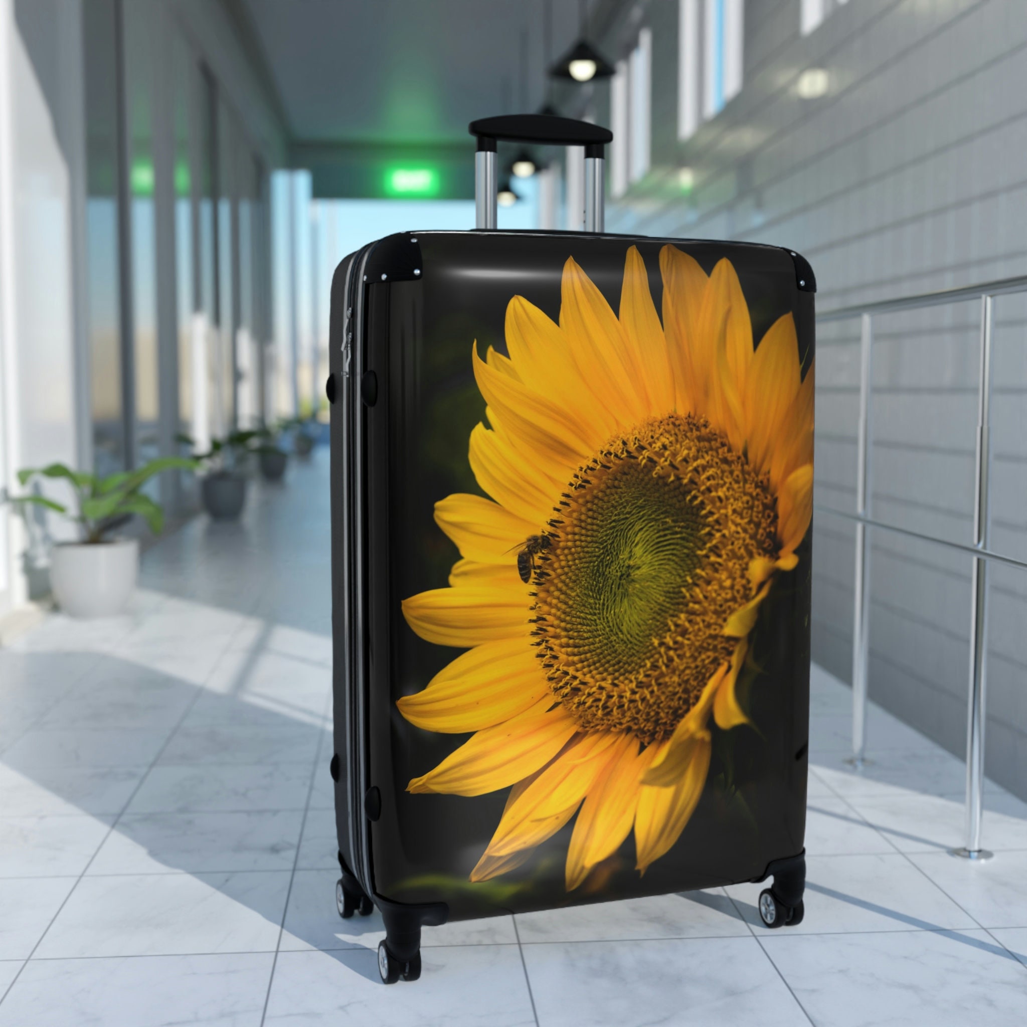 Sunflower Hard Shell Luggage With Wheels, Artistic Sunflower Carry-on ...