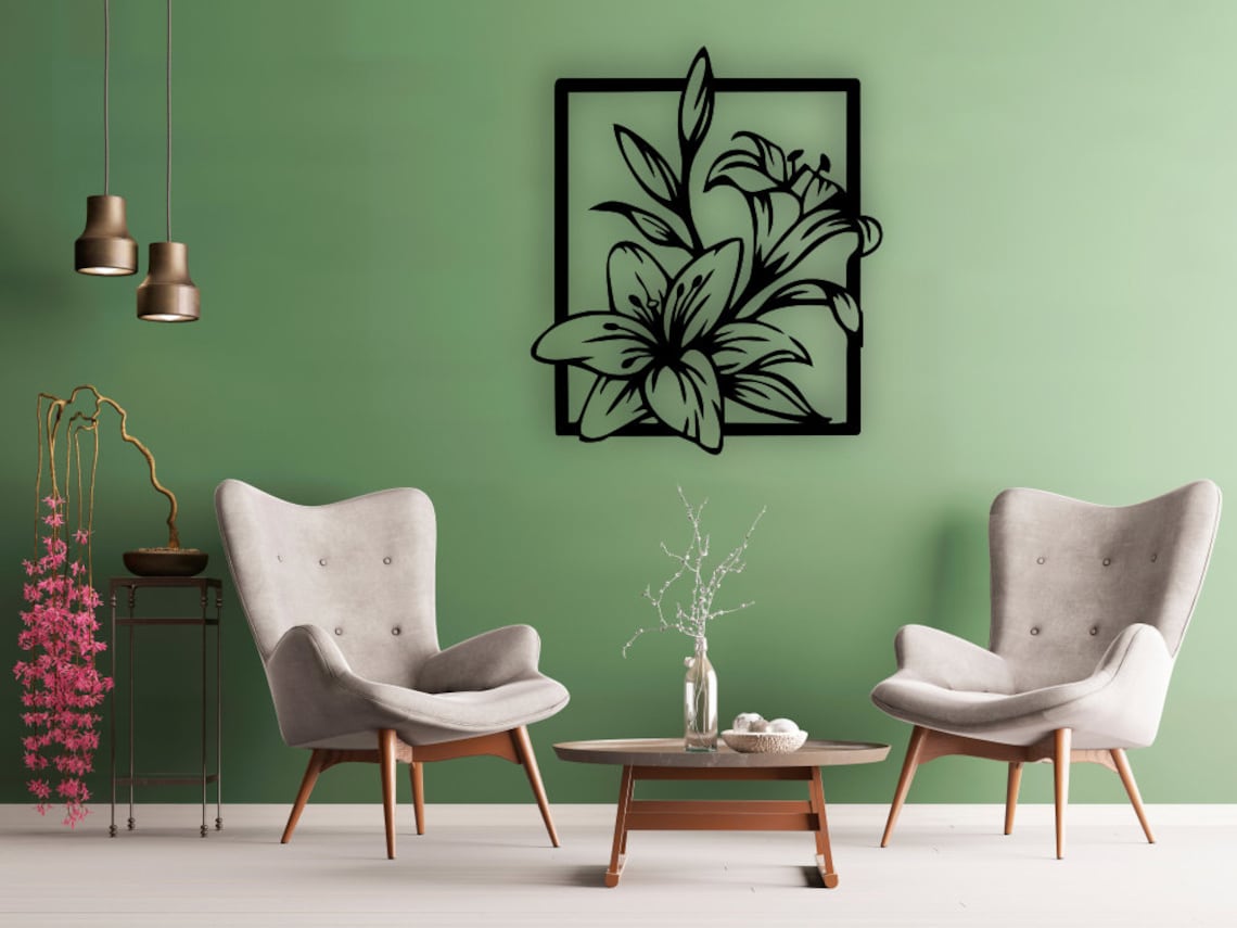 Die-cut Metal Lilly Wall Art Design, Floral Wall Décor for Lilly ...