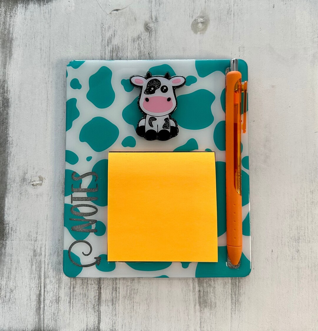 Cow Print Sticky Note Holder - Etsy