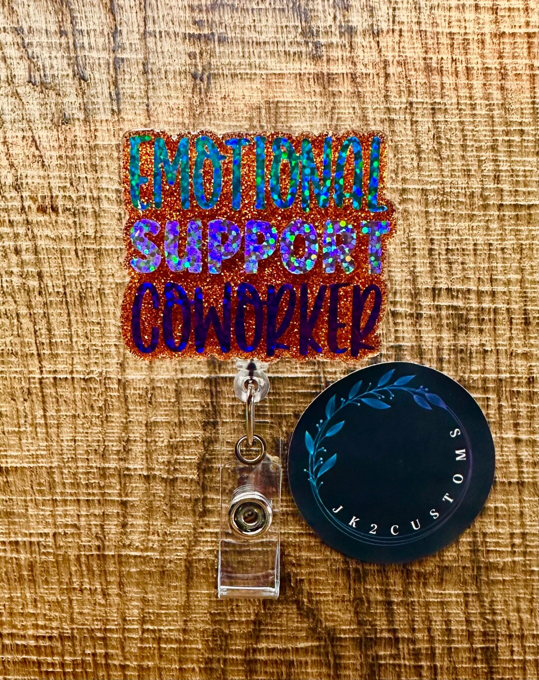Emotional Support Coworker Badge Reel - Etsy