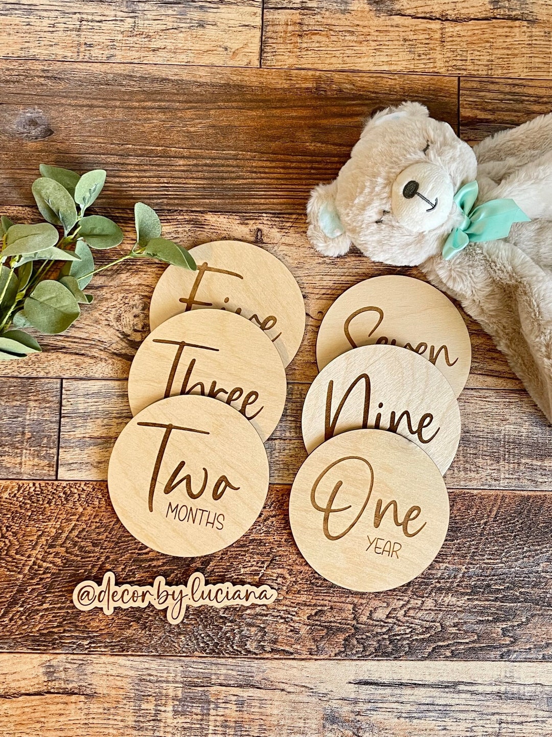 Wooden Baby Milestone Cards / 12 Months Milestone Cards / Modern Baby ...