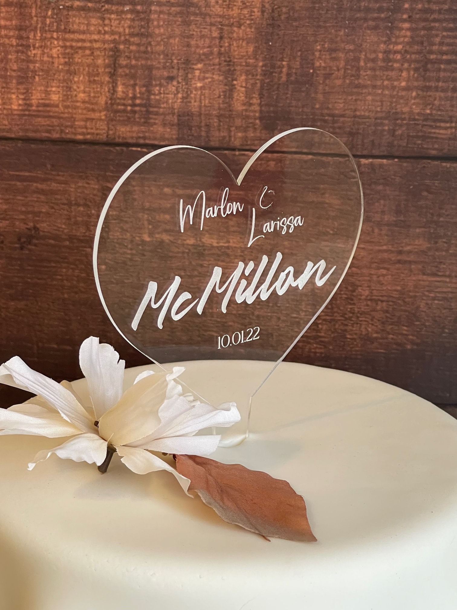 Acrylic Custom Heart Cake Topper / Wedding Cake Topper / Custom Cake ...