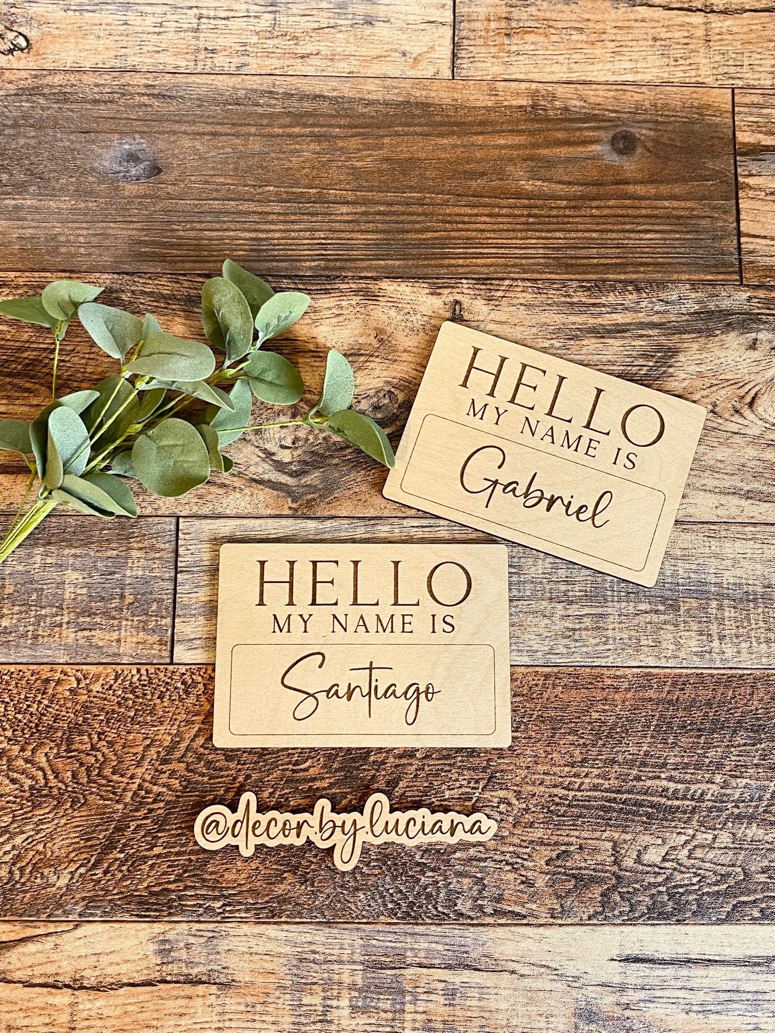 Wood Baby Name Plate Announcement / Wood Name Plate / Customized Name ...