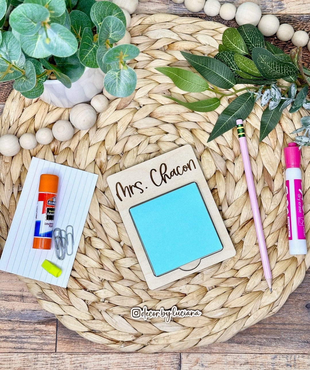 Personalized Post-it Note Holder / Teacher Gift / Teacher Appreciation ...