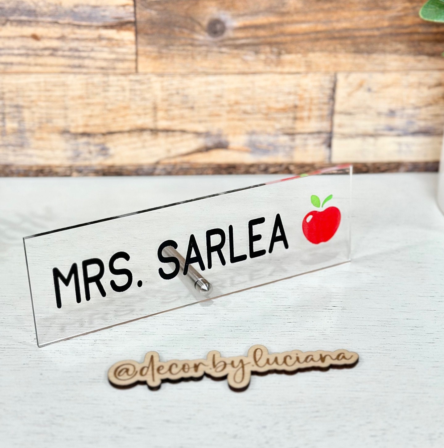 Clear Acrylic Desk Name Plate / Custom Name Plate / Custom Teacher Name ...