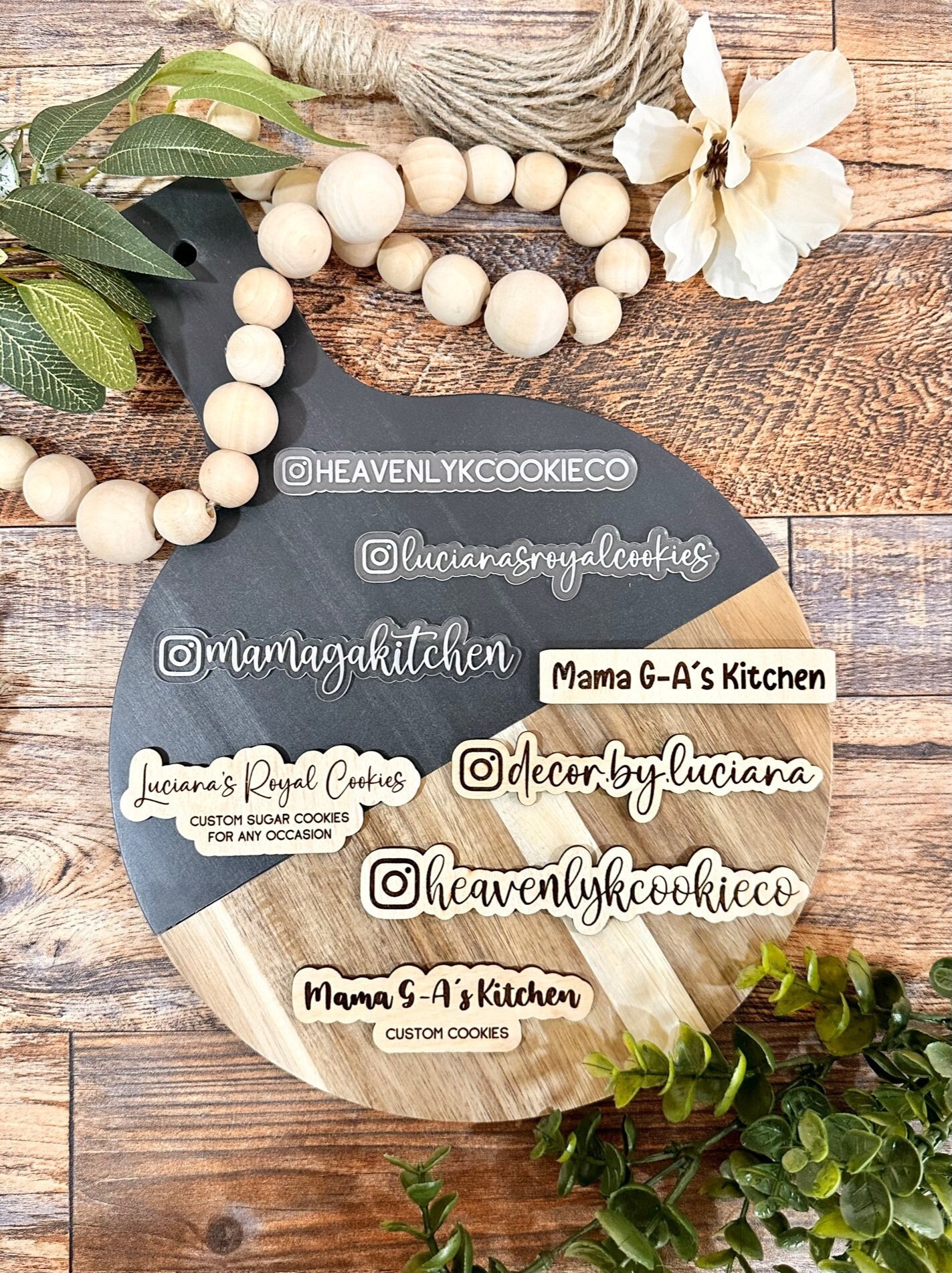 Wood and Acrylic Watermark Names / Username Name Watermark / Custom ...