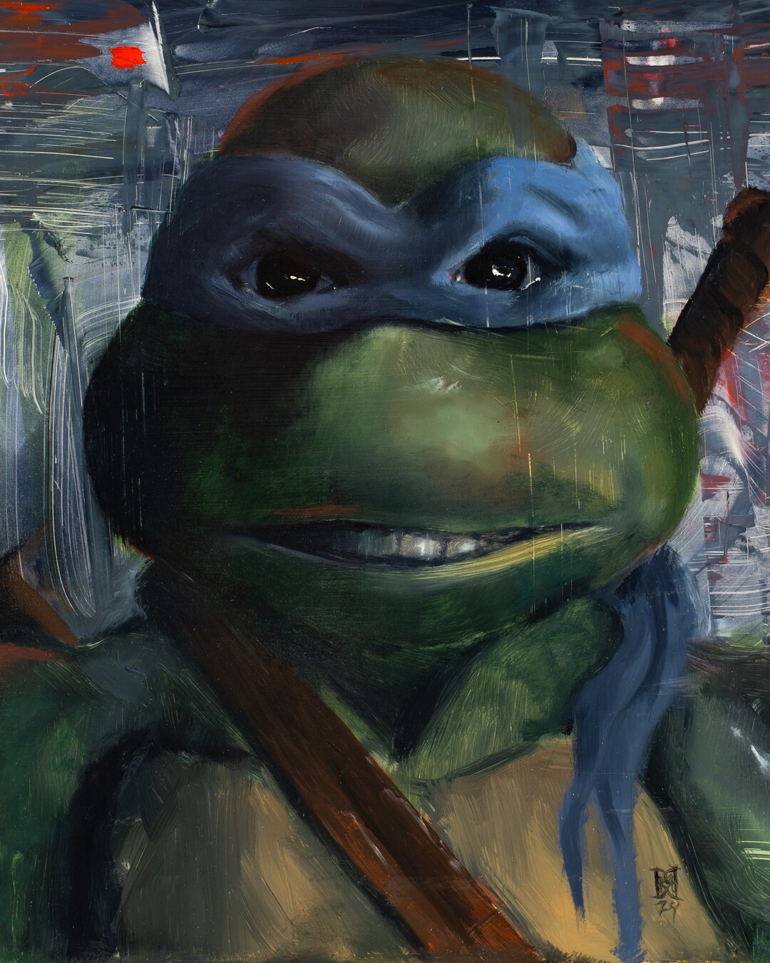 Leo TMNT Art Print: Signed Giclée, Vintage Retro Decor (8x10) - Etsy