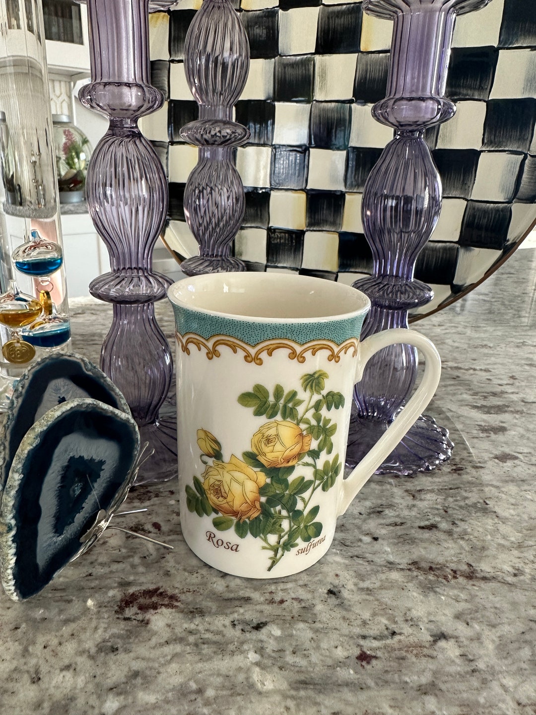 Kent Pottery Coffee Cup. Rosa Sulfurea. Yellow Roses Ceramic Mug ...