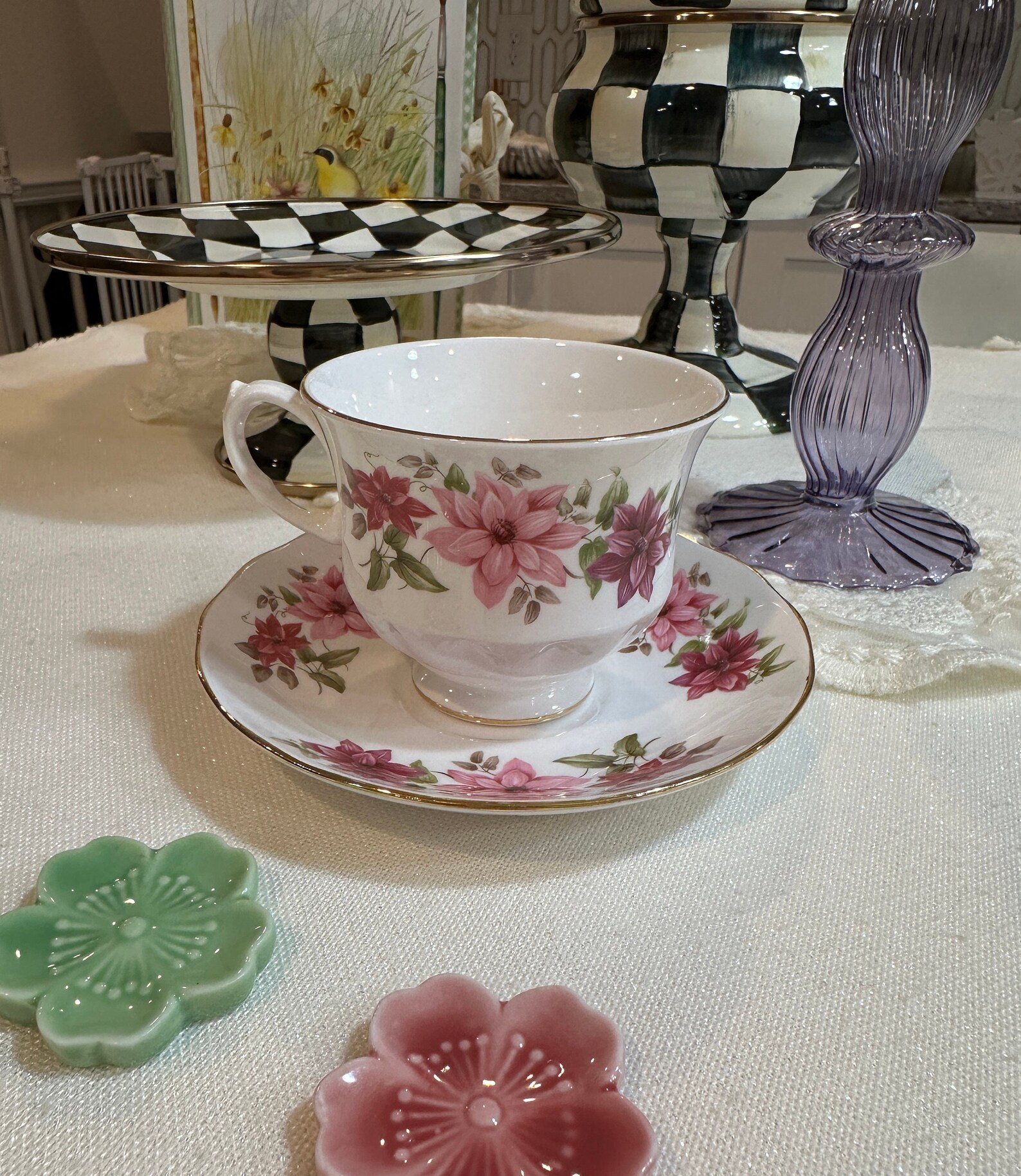 Queen Anne Tea Cup and Saucer-vintage Queen Anne Made in England Teacup ...