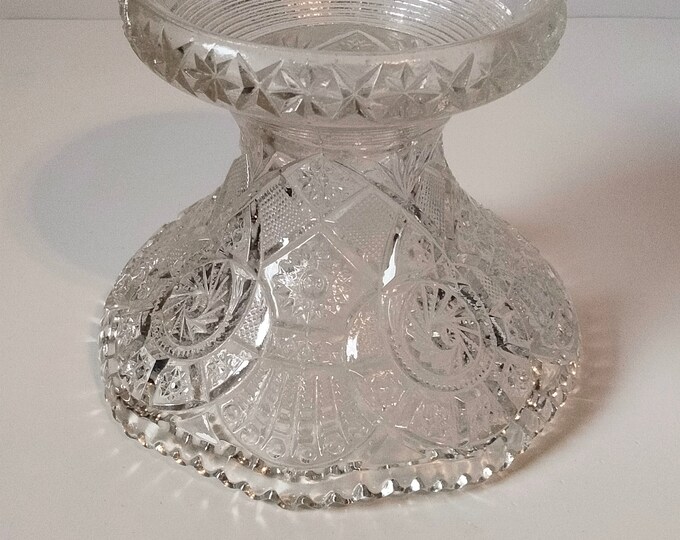 Vintage Imperial Glass Co Broken Arches Punch Bowl Stand With Saw Tooth ...