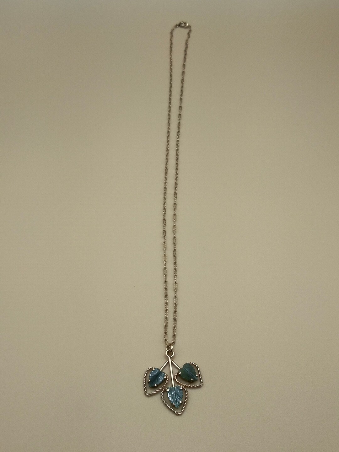 Vintage Jade Leaf Pendant Necklace Razor Link Gold Filled - Etsy