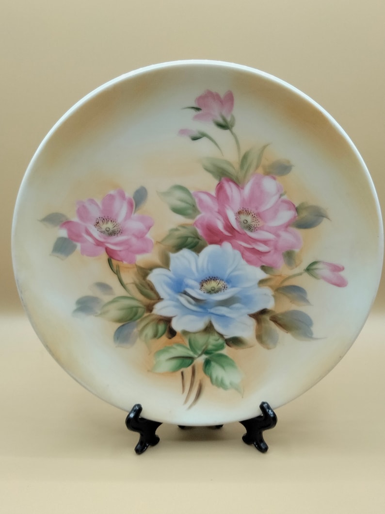 Vintage Lefton Hand Painted Floral Wall Art Plates Set of 2 - Etsy