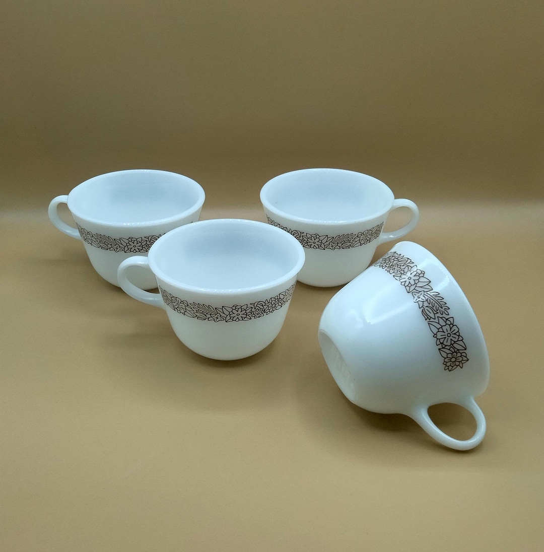 Pyrex Woodland Tea Cups Set of 4 - Etsy