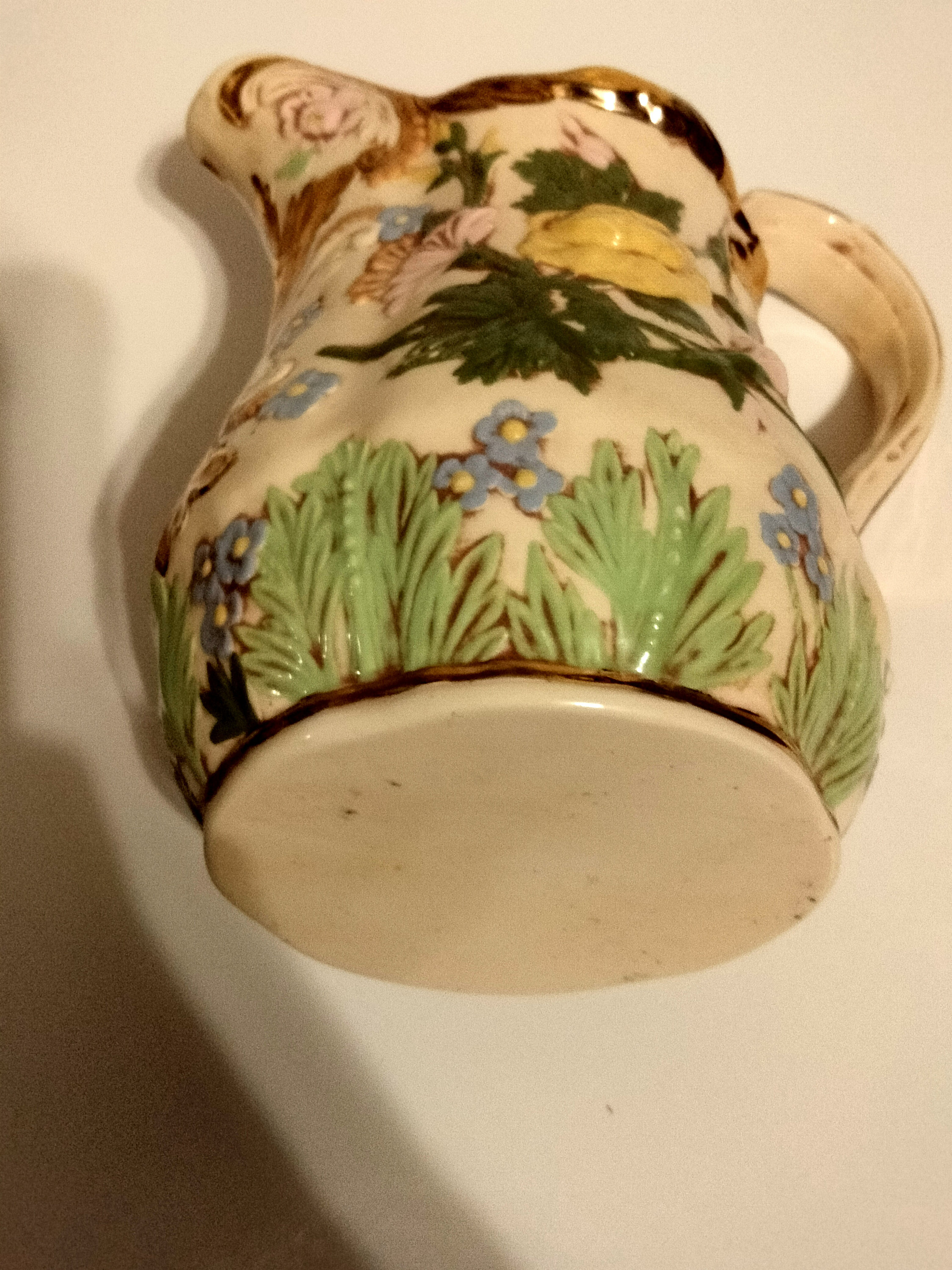 Vintage Ceramic Pitcher With Floral Design - Etsy