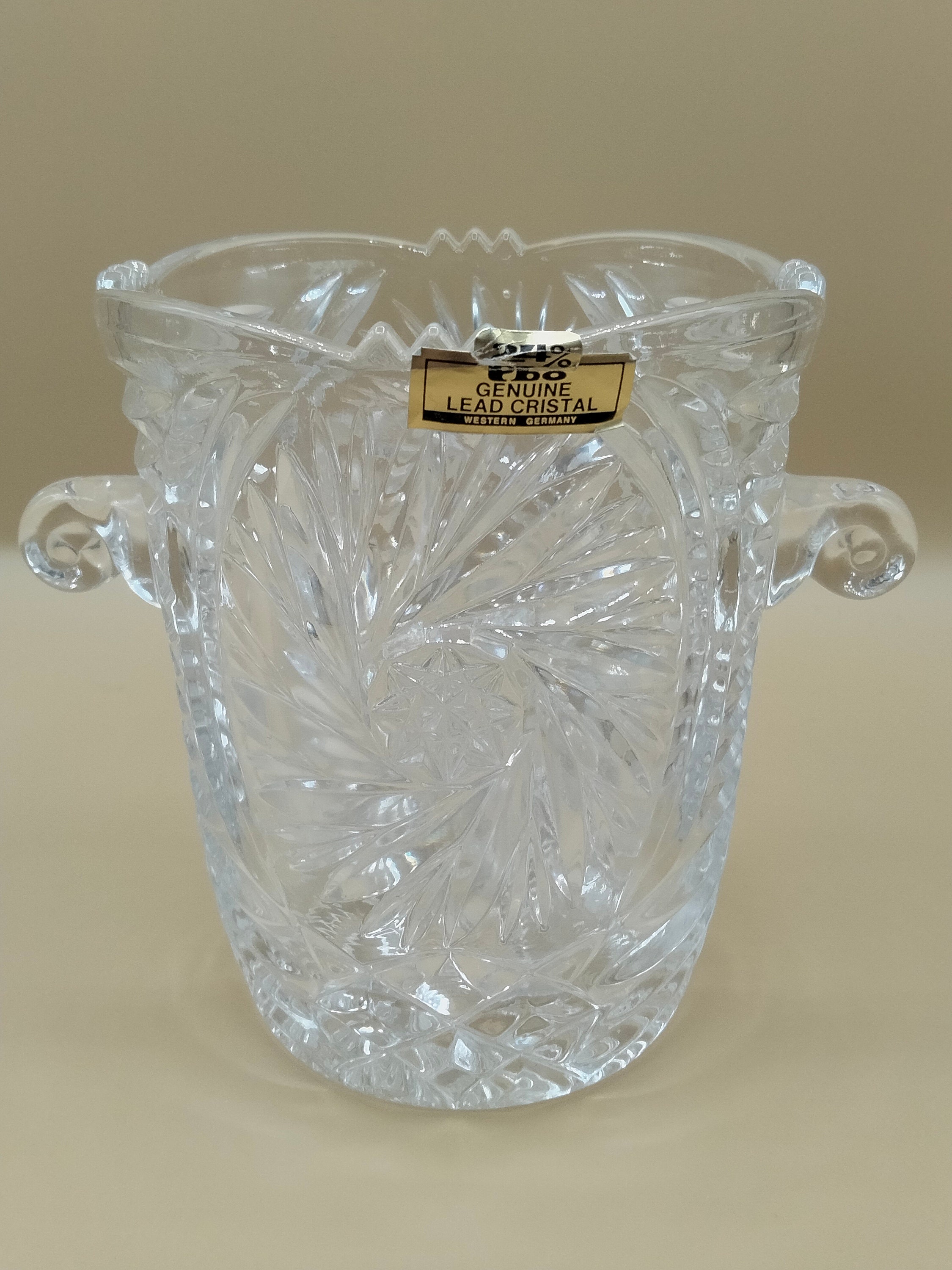 Western Germany Starburst Pattern Ice Bucket Genuine Lead Crystal ...