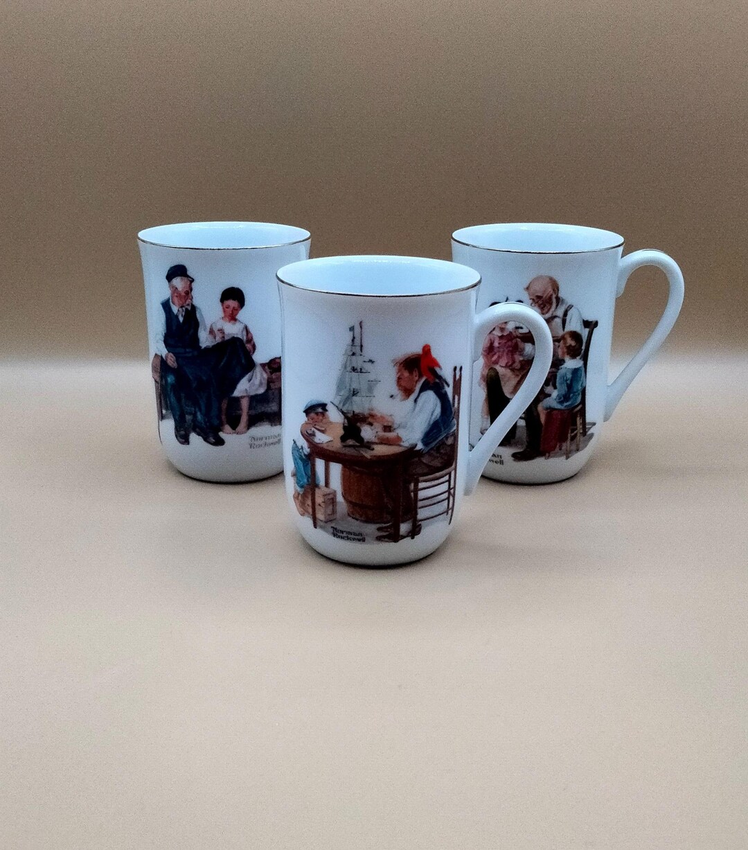 Norman Rockwell Museum Mugs Set of 3 - Etsy