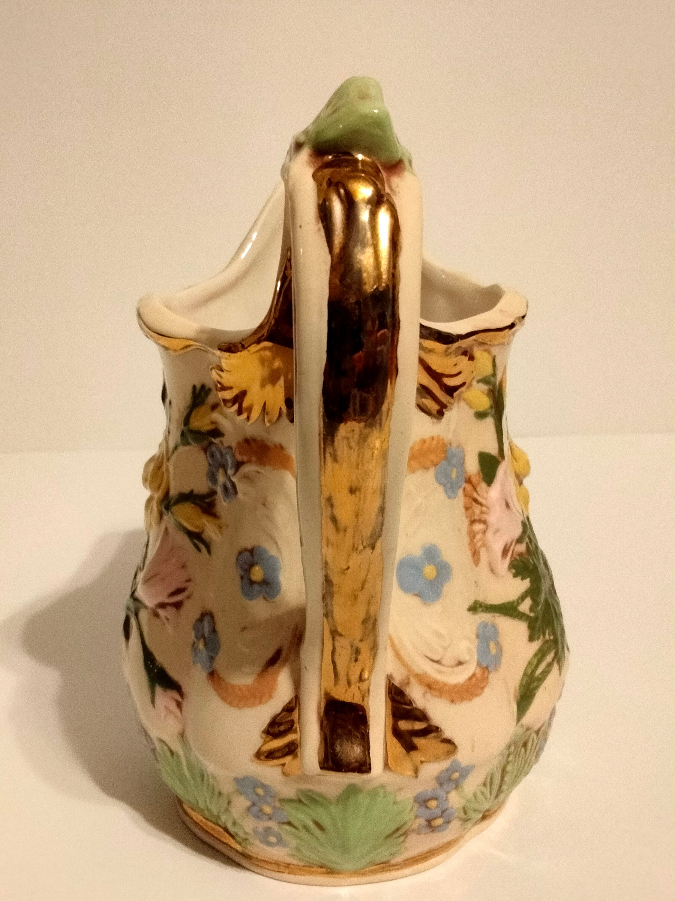 Vintage Ceramic Pitcher With Floral Design - Etsy