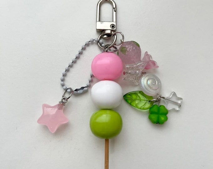 Handmade Kawaii Japan Dango Beaded Charm Keychain - Etsy