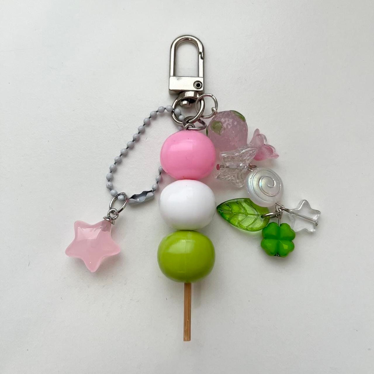 Handmade Kawaii Japan Dango Beaded Charm Keychain - Etsy