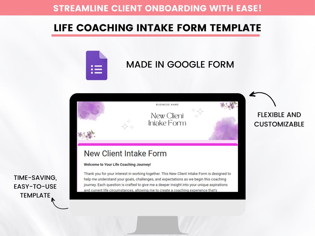 New Intake Form for Life Coach I Done-for-you Template | Google Forms ...