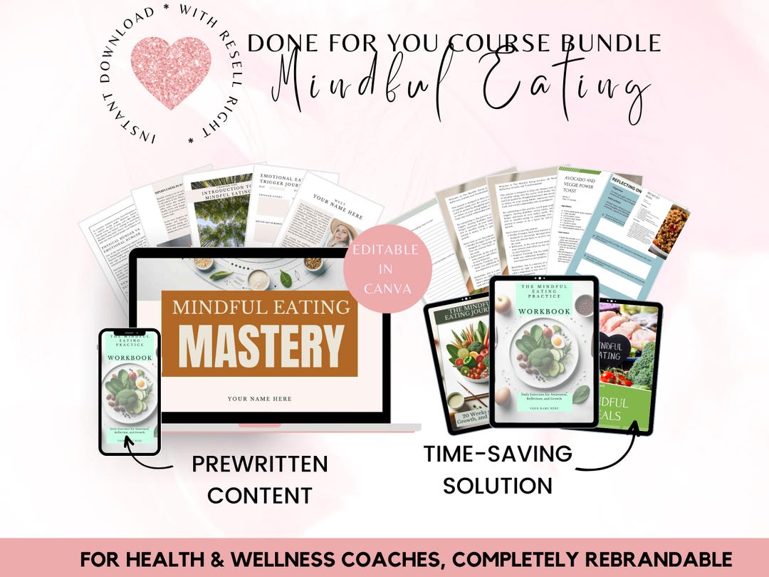 Mindful Eating Coaching Program: Canva Workbook, Journal & Recipe Pack ...